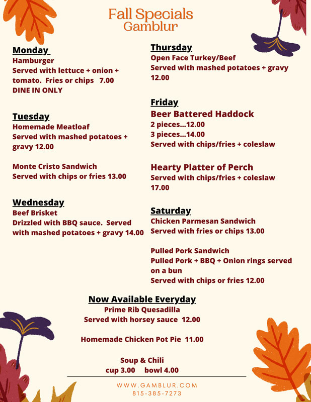 The Gamblur | Menu | Beer | Pizza | BBQ Ribs | The Gamblur